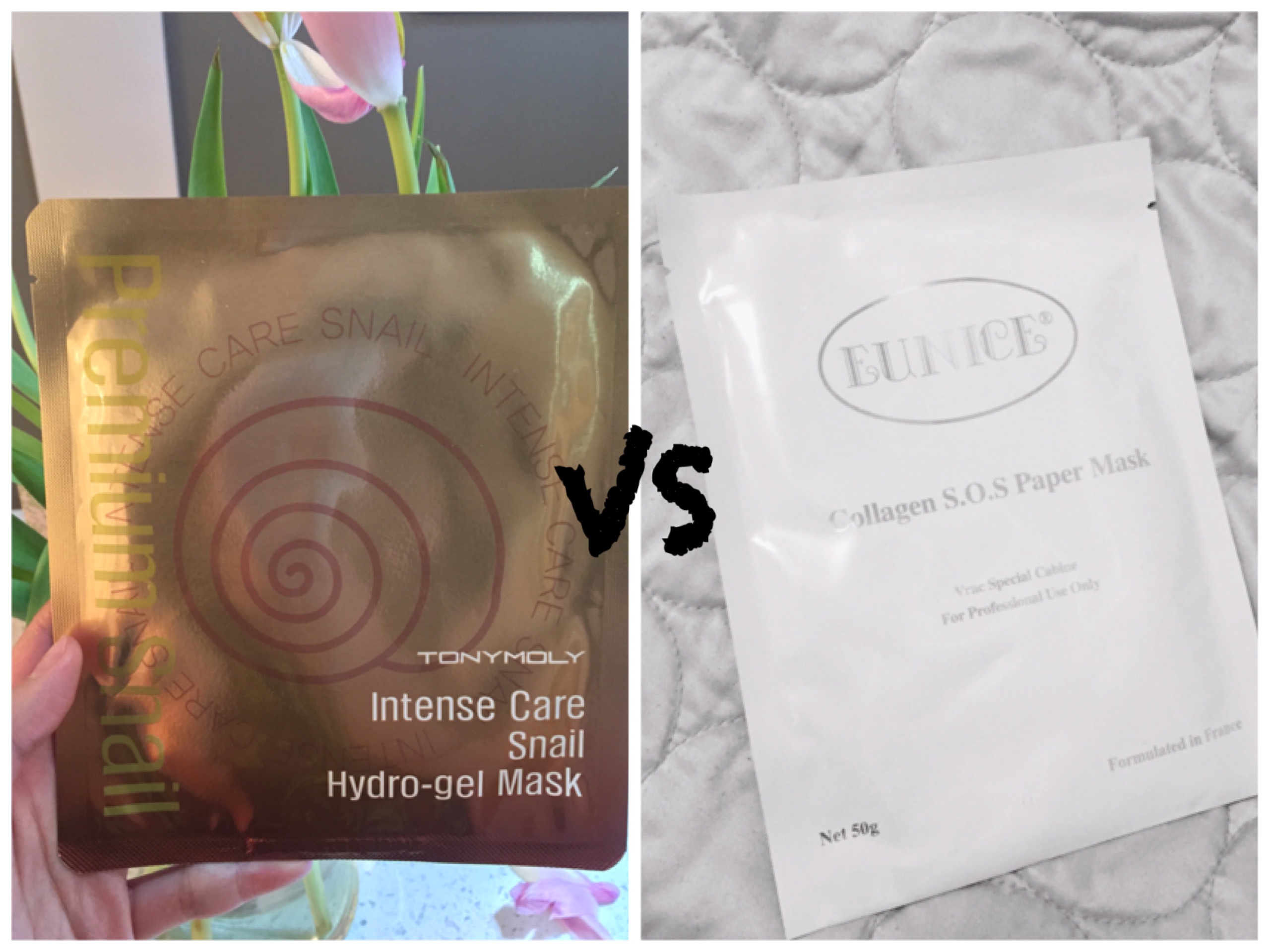 Facial Mask Comparison: Tony Moly Snail Gel Mask vs Eunice SOS Collagen ...